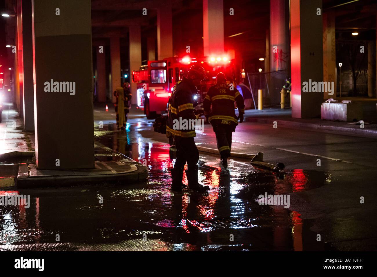 Seattle, USA. 10th Mar 2025. Seattle fire on the scene responding to an ...