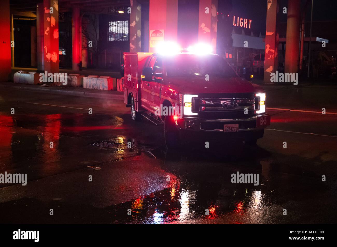 Seattle, USA. 10th Mar 2025. Seattle fire on the scene responding to an ...