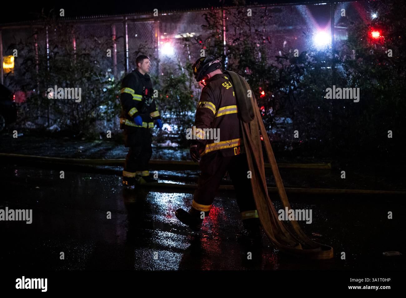 Seattle, USA. 10th Mar 2025. Seattle fire on the scene responding to an ...