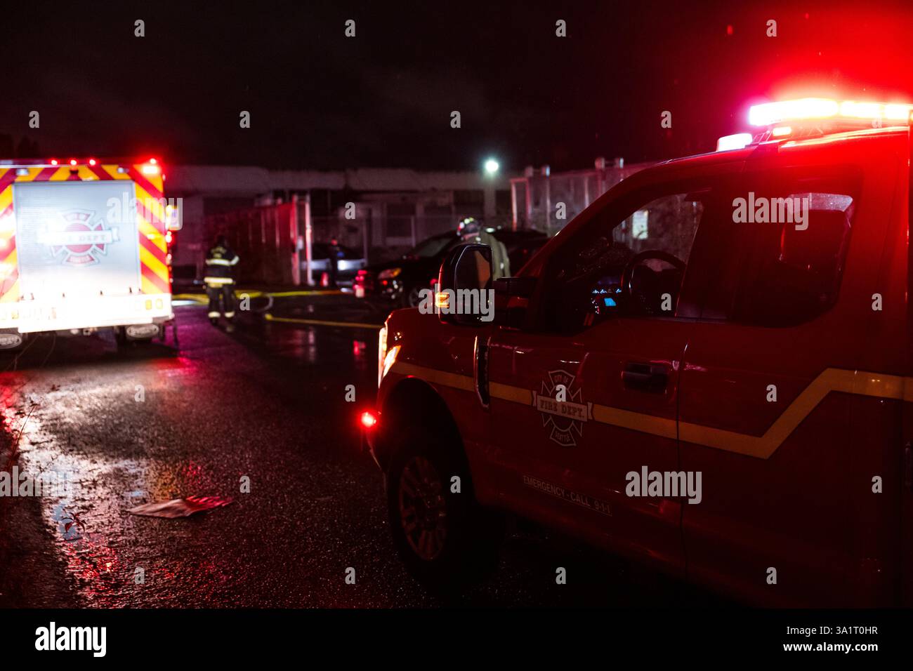 Seattle, USA. 10th Mar 2025. Seattle fire on the scene responding to an ...