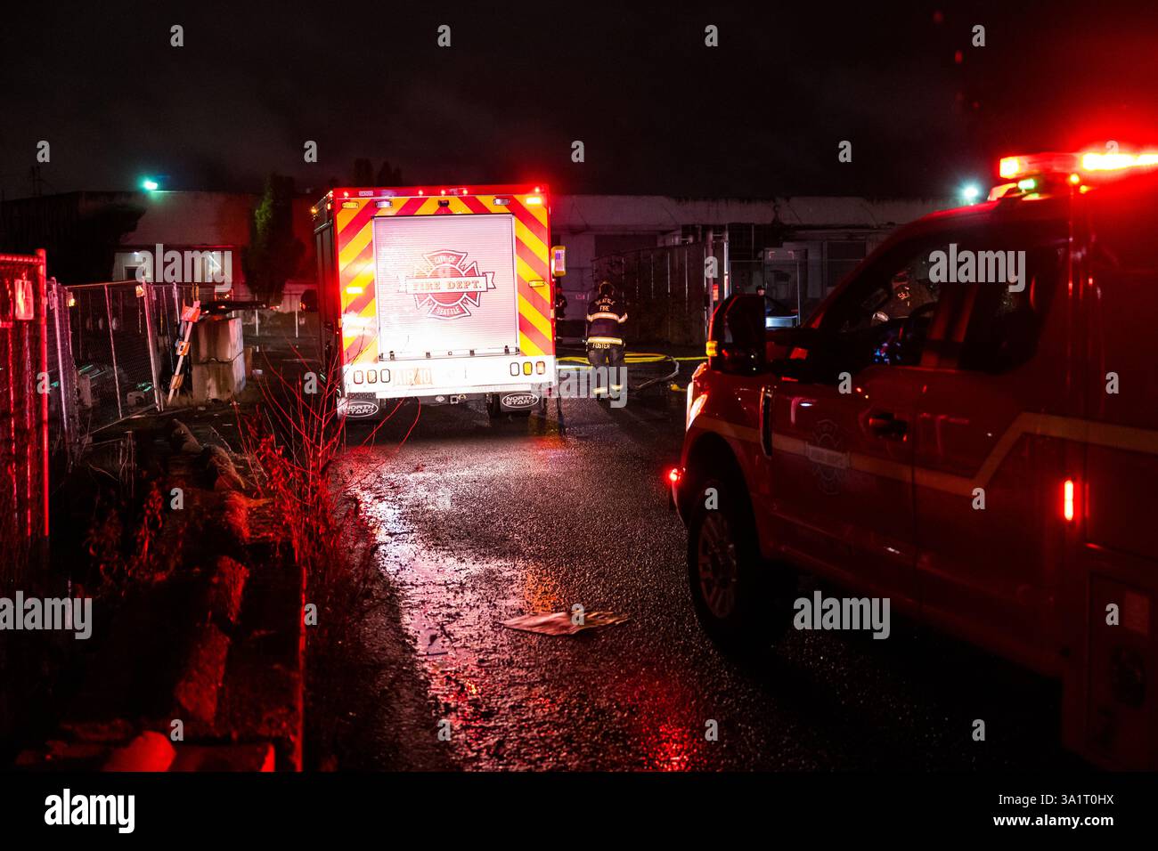 Seattle, USA. 10th Mar 2025. Seattle fire on the scene responding to an ...