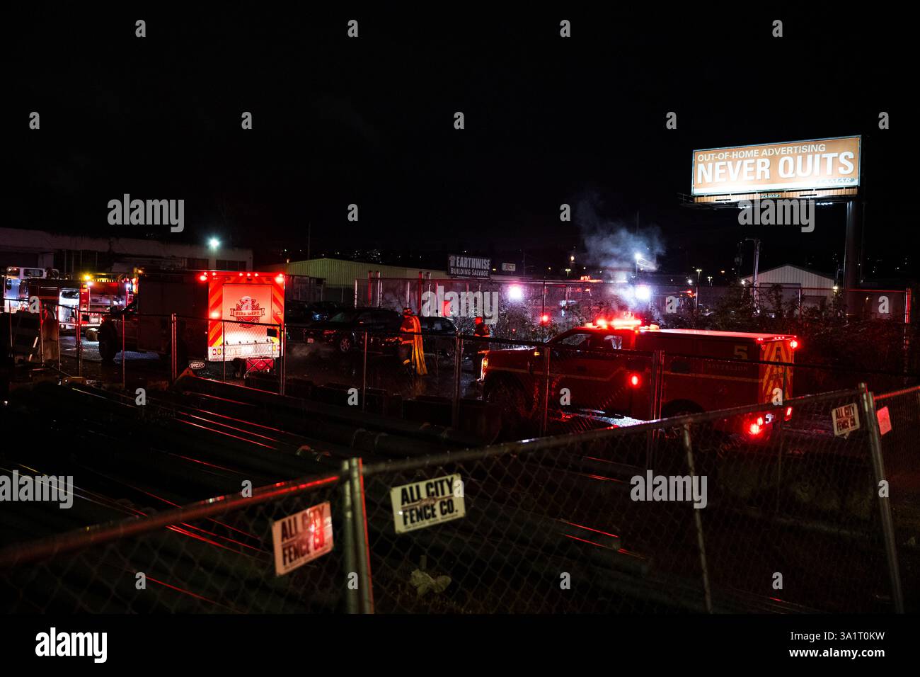 Seattle, USA. 10th Mar 2025. Seattle fire on the scene responding to an ...