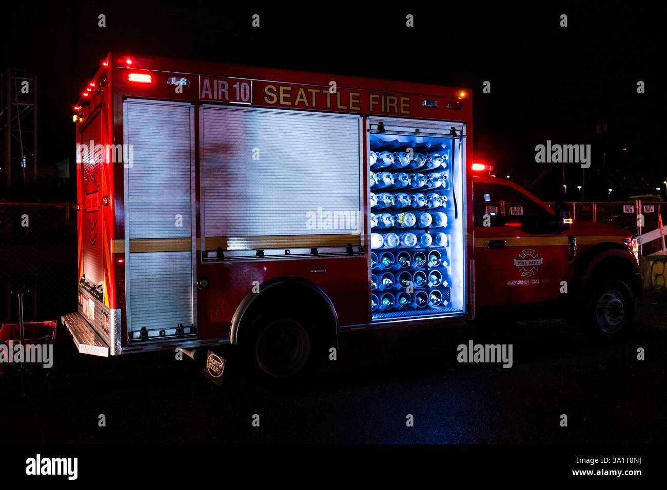 Seattle, USA. 10th Mar 2025. Seattle fire on the scene responding to an ...