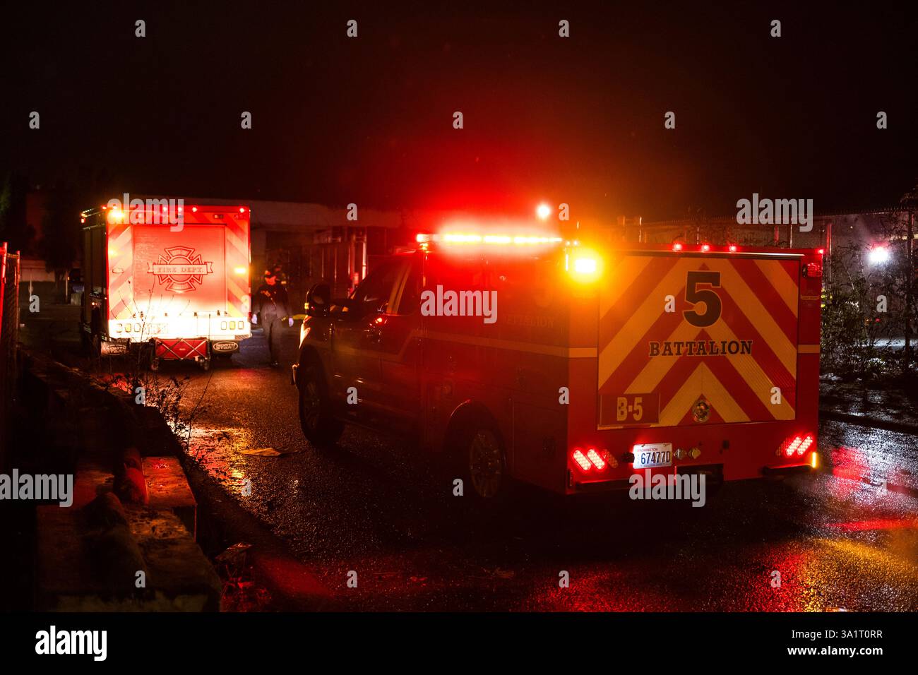 Seattle, USA. 10th Mar 2025. Seattle fire on the scene responding to an ...