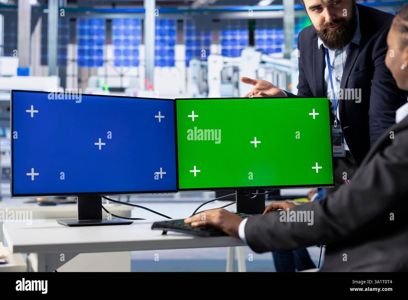 Photovoltaics factory team leader and expert finetuning system settings ...