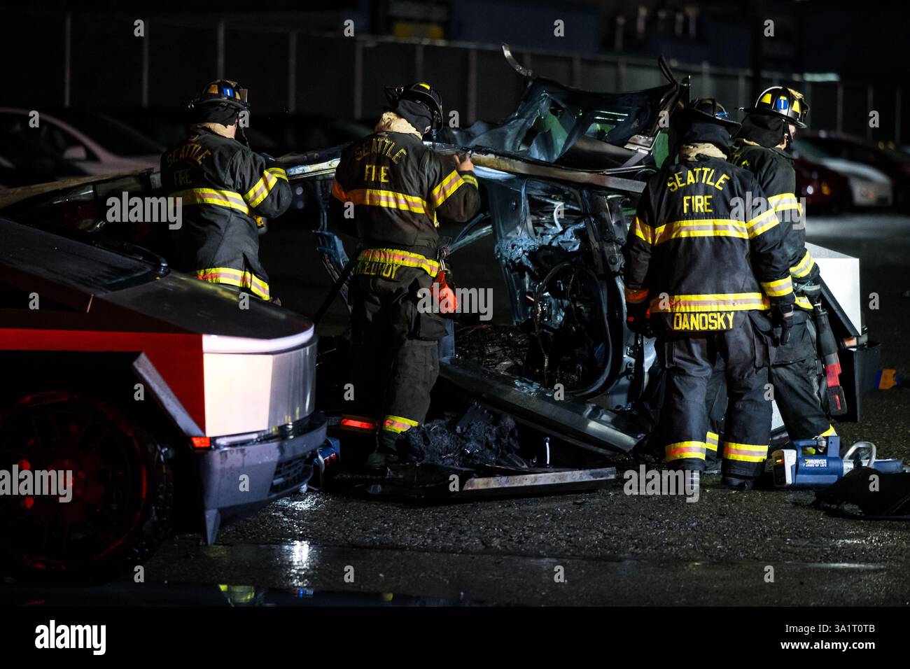 Seattle, USA. 10th Mar 2025. Seattle fire on the scene responding to an ...