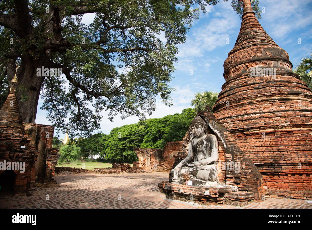 The Yadana Hsemee Pagoda in Inwa, Myanmar. Inwa (also known as Ava) was ...