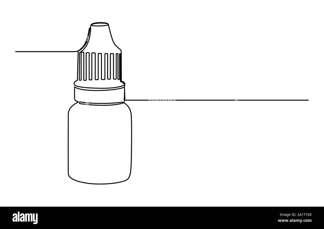 continuous one single line drawing icon of bottles with liquid ,Eye ...