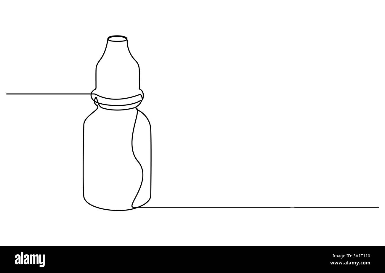 continuous one single line drawing icon of bottles with liquid ,Eye ...