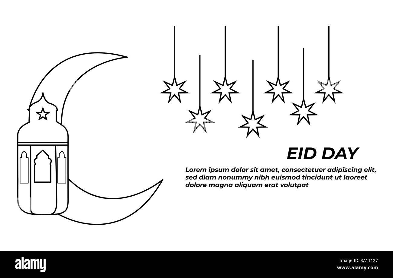 Eid day design one line art Stock Vector Image & Art - Alamy