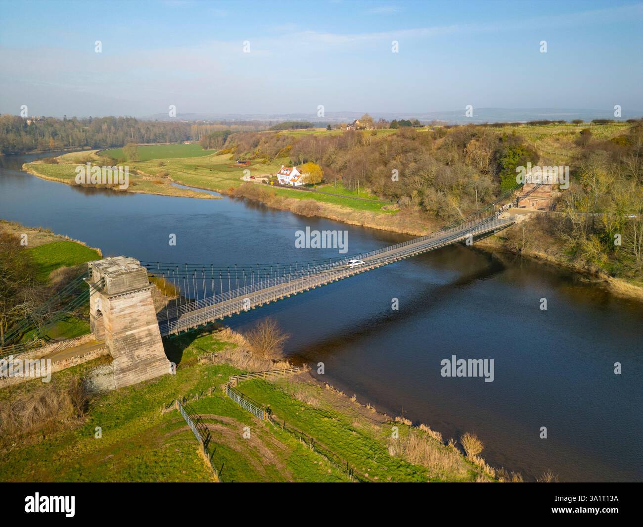 Union Chain Bridge or Union Bridge, a suspension bridge that spans the ...