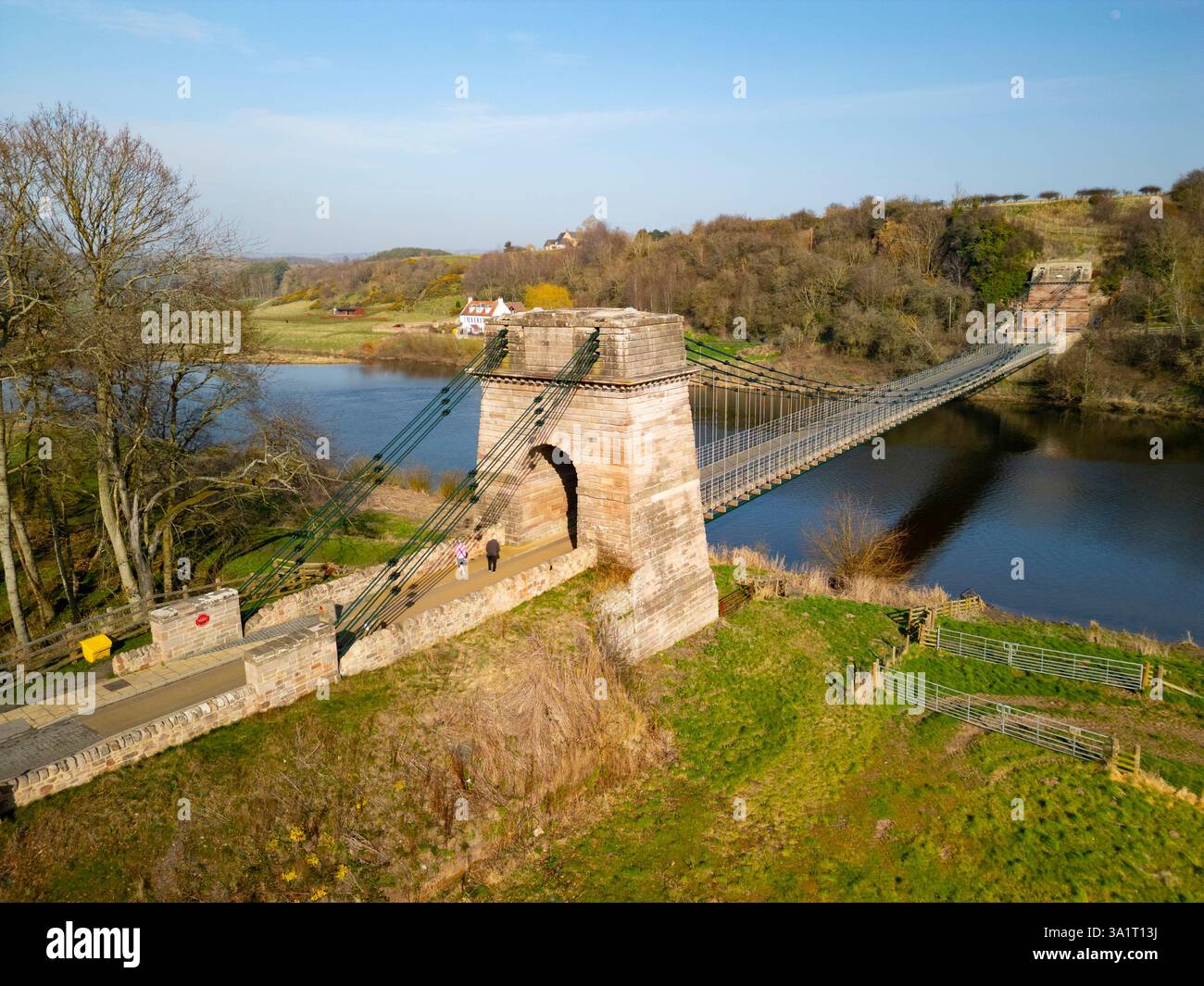 Union Chain Bridge or Union Bridge, a suspension bridge that spans the ...
