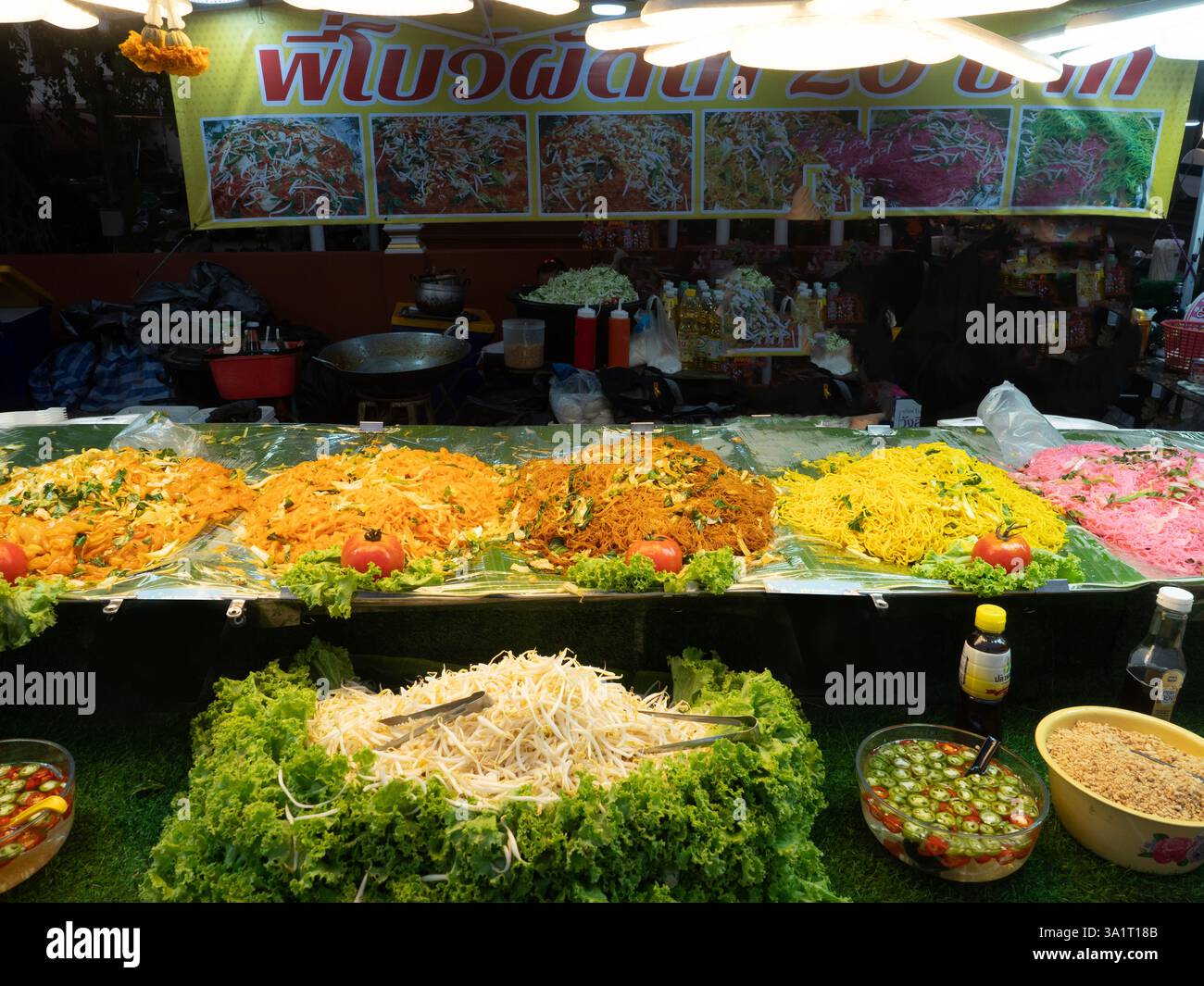 A variety of stir fried noodles are Local Street food as quick and easy ...