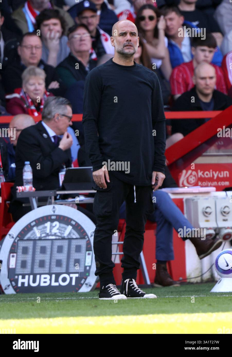 Nottingham, UK. 08th Mar, 2025. Pep Guardiola (Man City manager) at the ...