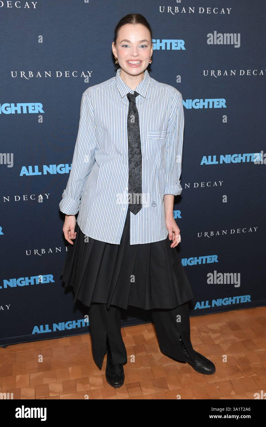New York, USA. 09th Mar, 2025. Kristine Froseth attends "All Nighter ...