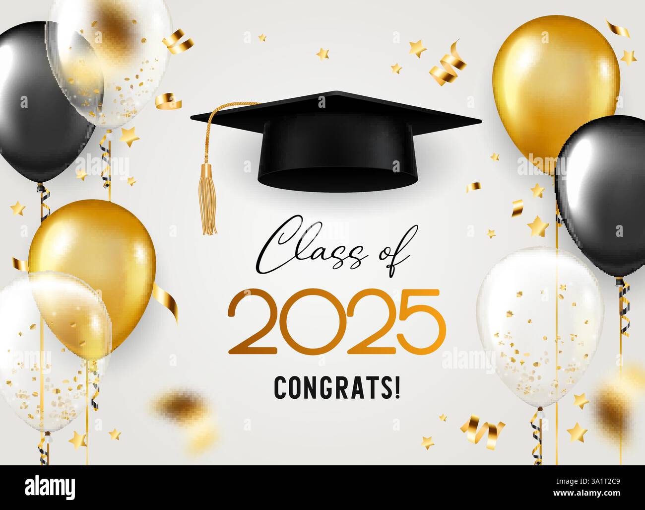 Horizontal graduation banner with balloons Stock Vector Image & Art - Alamy