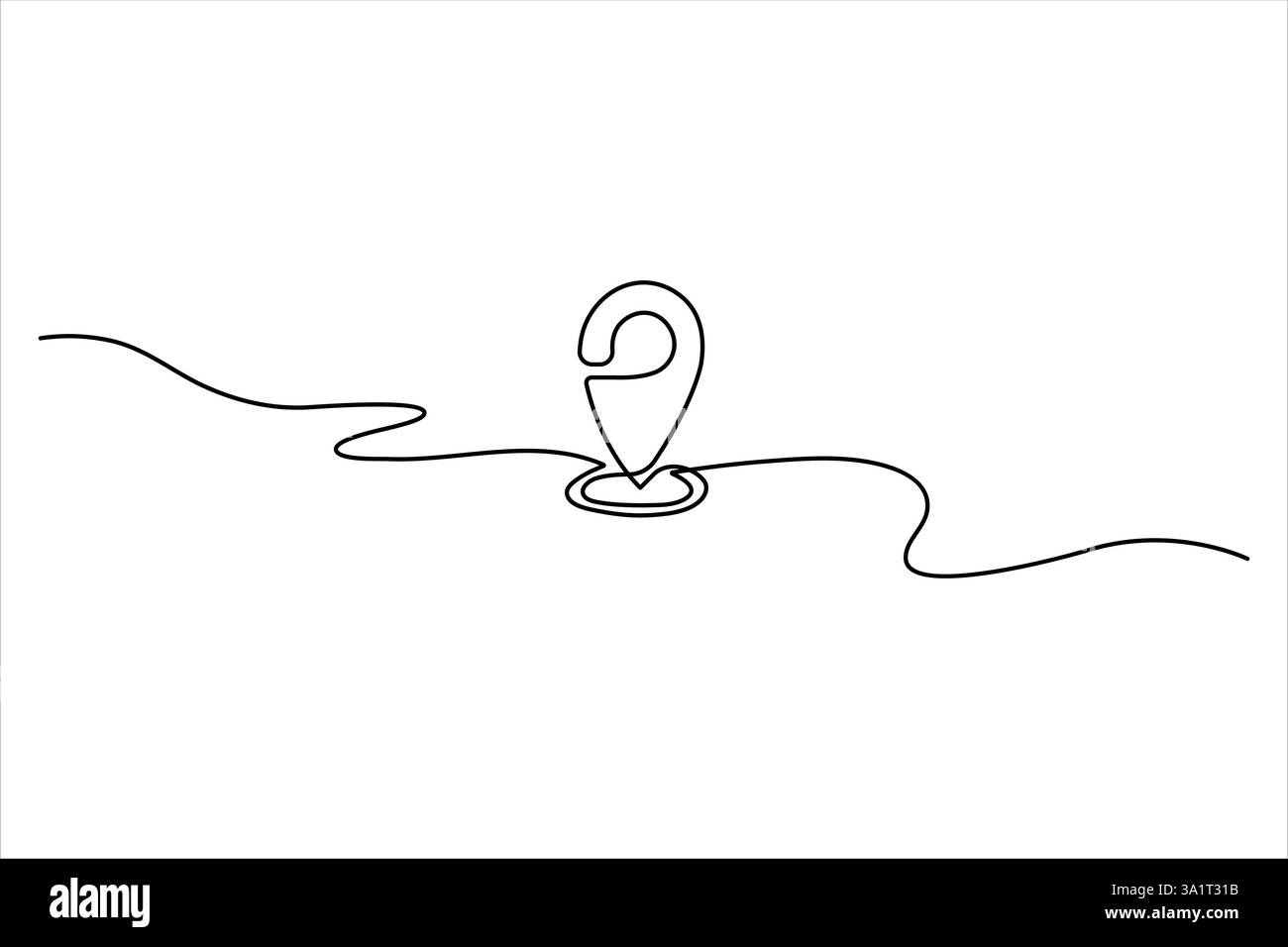 Continuous single line art drawing of Location and path pointers outline vector Stock Vector ...