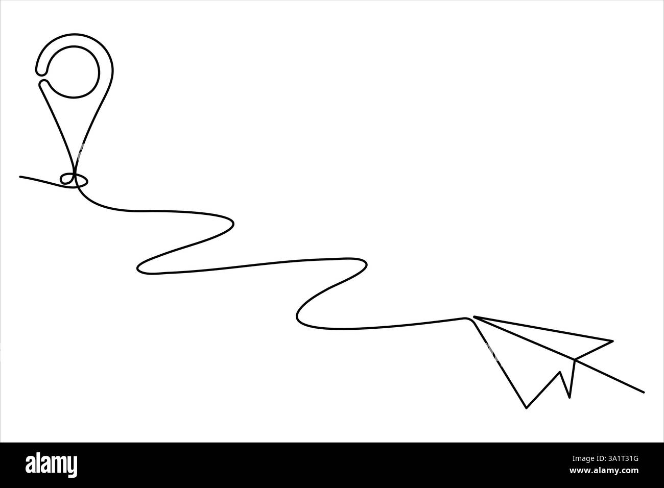 Continuous single line art drawing of Location and path pointers ...