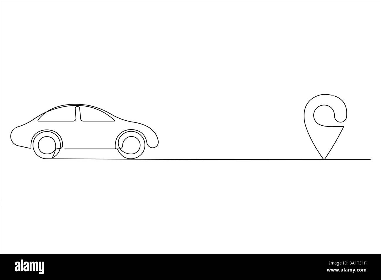 Continuous single line art drawing of Location and path pointers ...