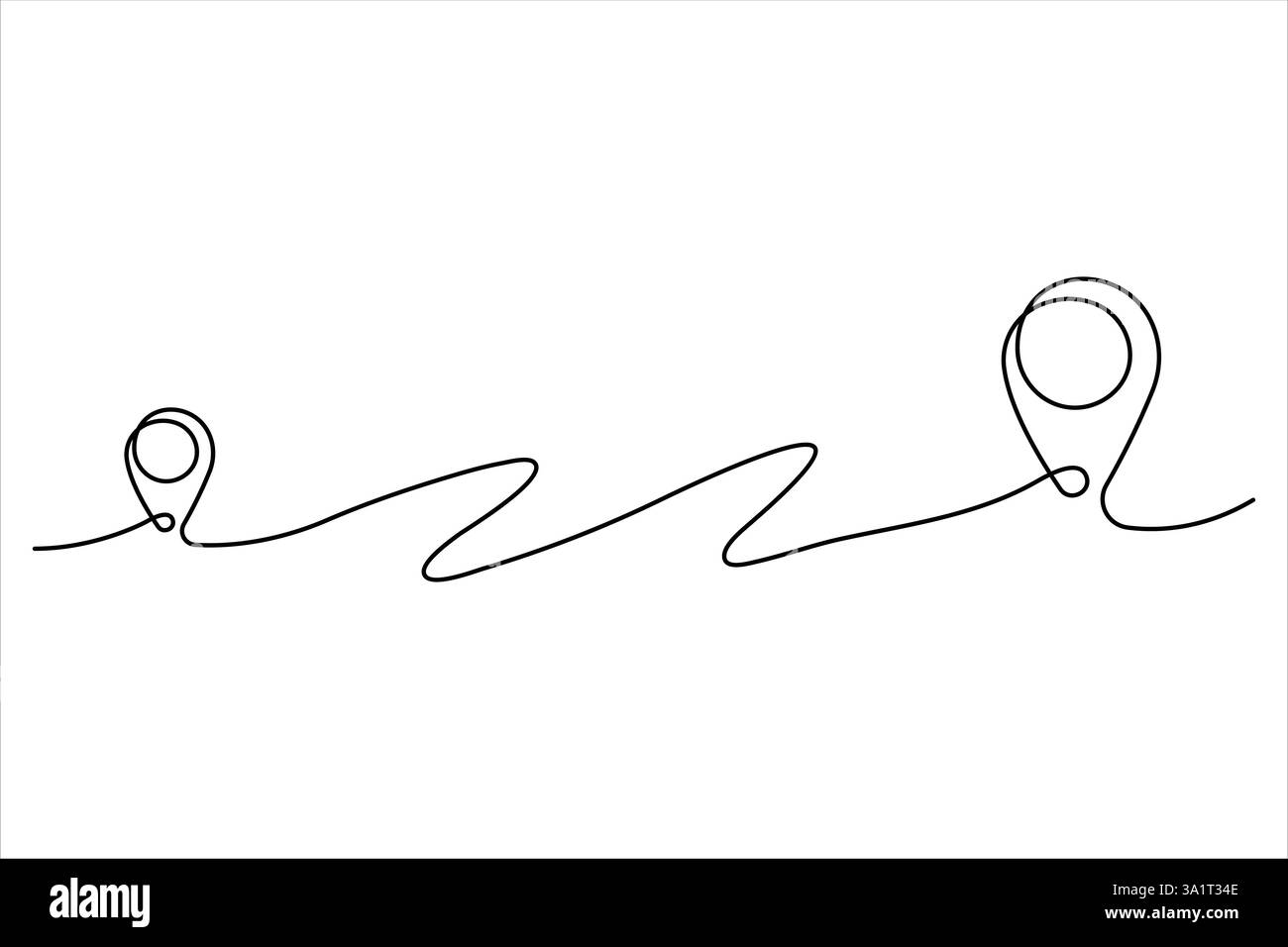 Continuous single line art drawing of Location and path pointers outline vector Stock Vector ...
