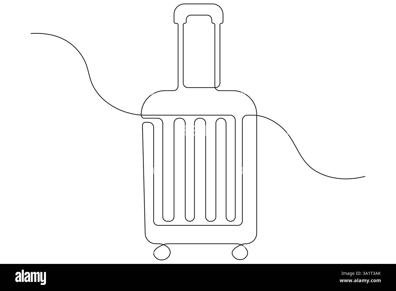 Continuous one line art drawing of suitcases, luggage design outline ...