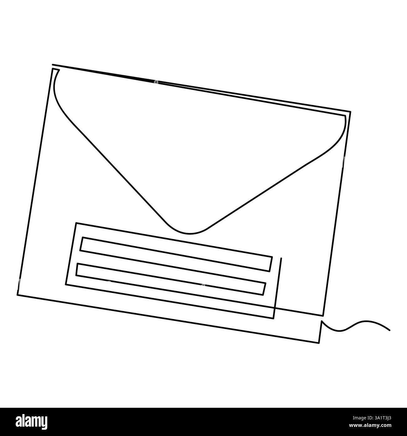 Love letter envelope isolated icon continuous single line art drawing ...