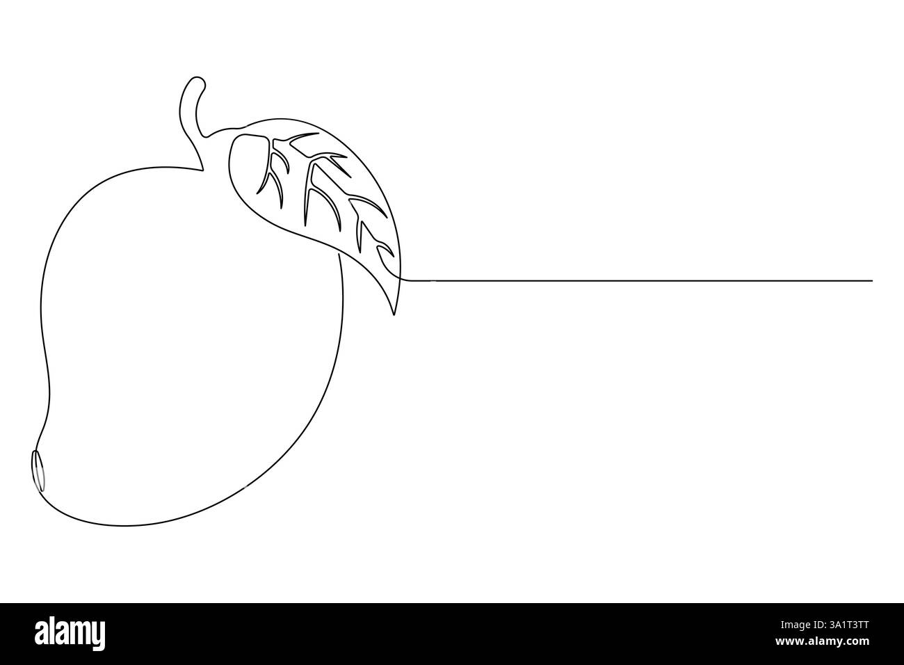 One continuous line drawing of healthy organic mango fresh tropical ...