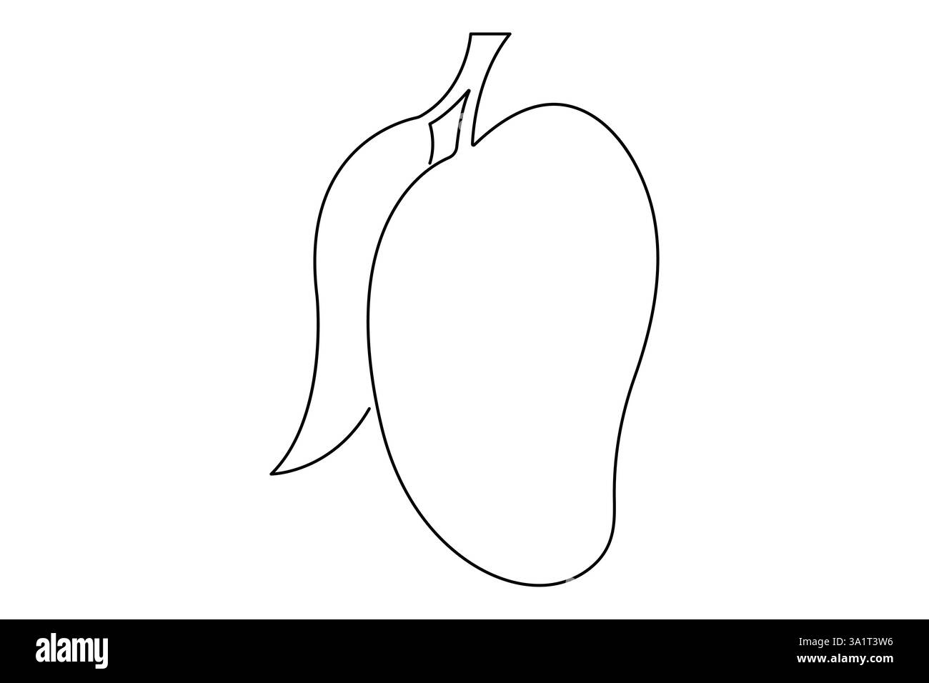 One continuous line drawing of healthy organic mango fresh tropical ...