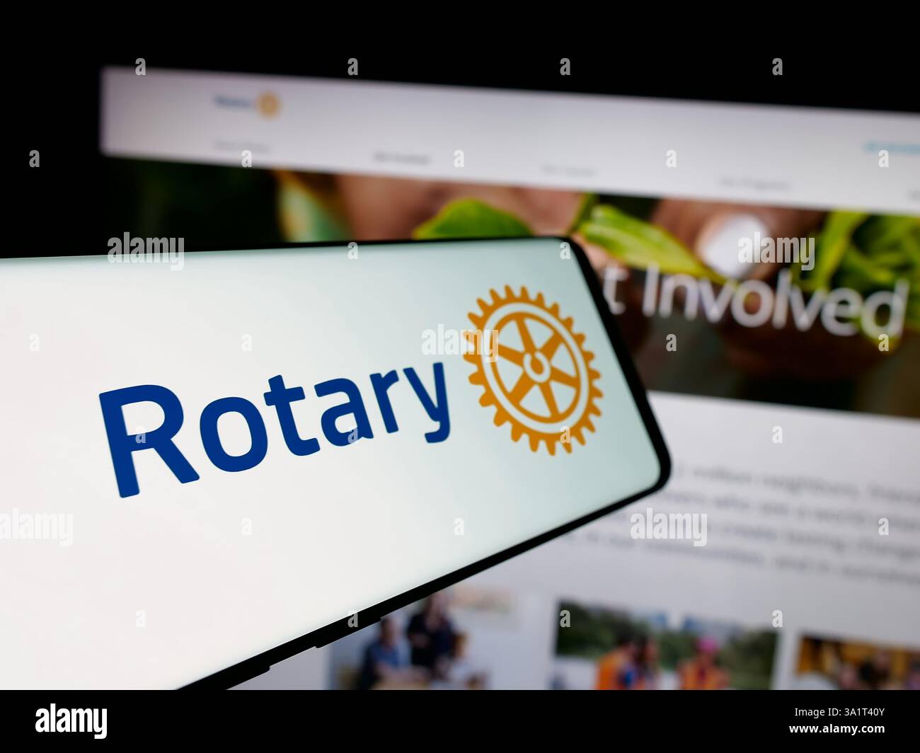 In this photo illustration, a smartphone with the logo of service club ...