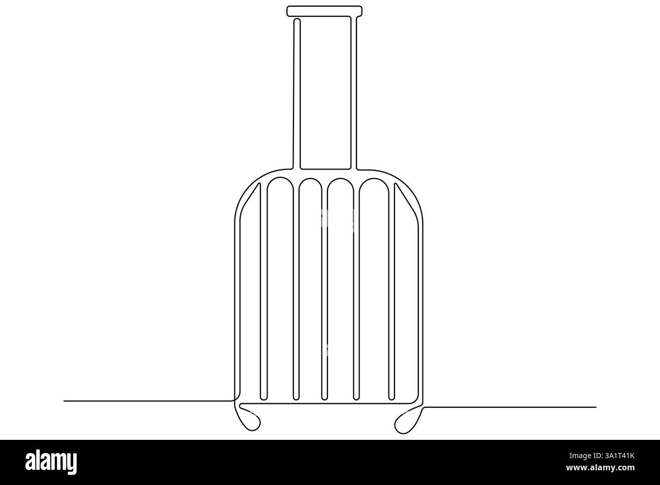 Continuous one line art drawing of suitcases, luggage design outline ...