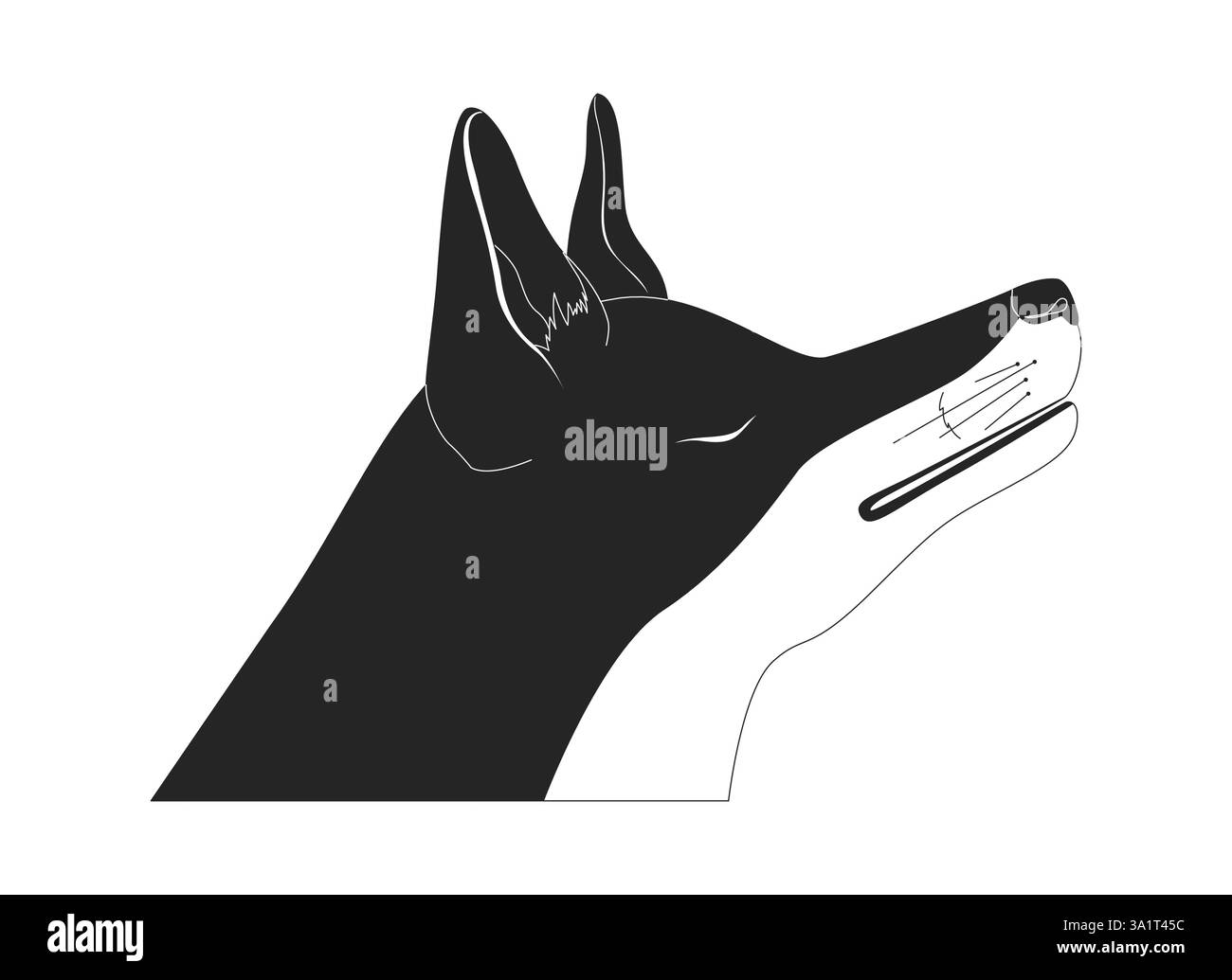 Peaceful fox with closed eyes 2D line character Stock Vector Image ...