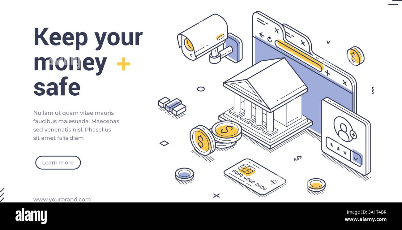 Web banner template illustrates the importance of keeping your money ...