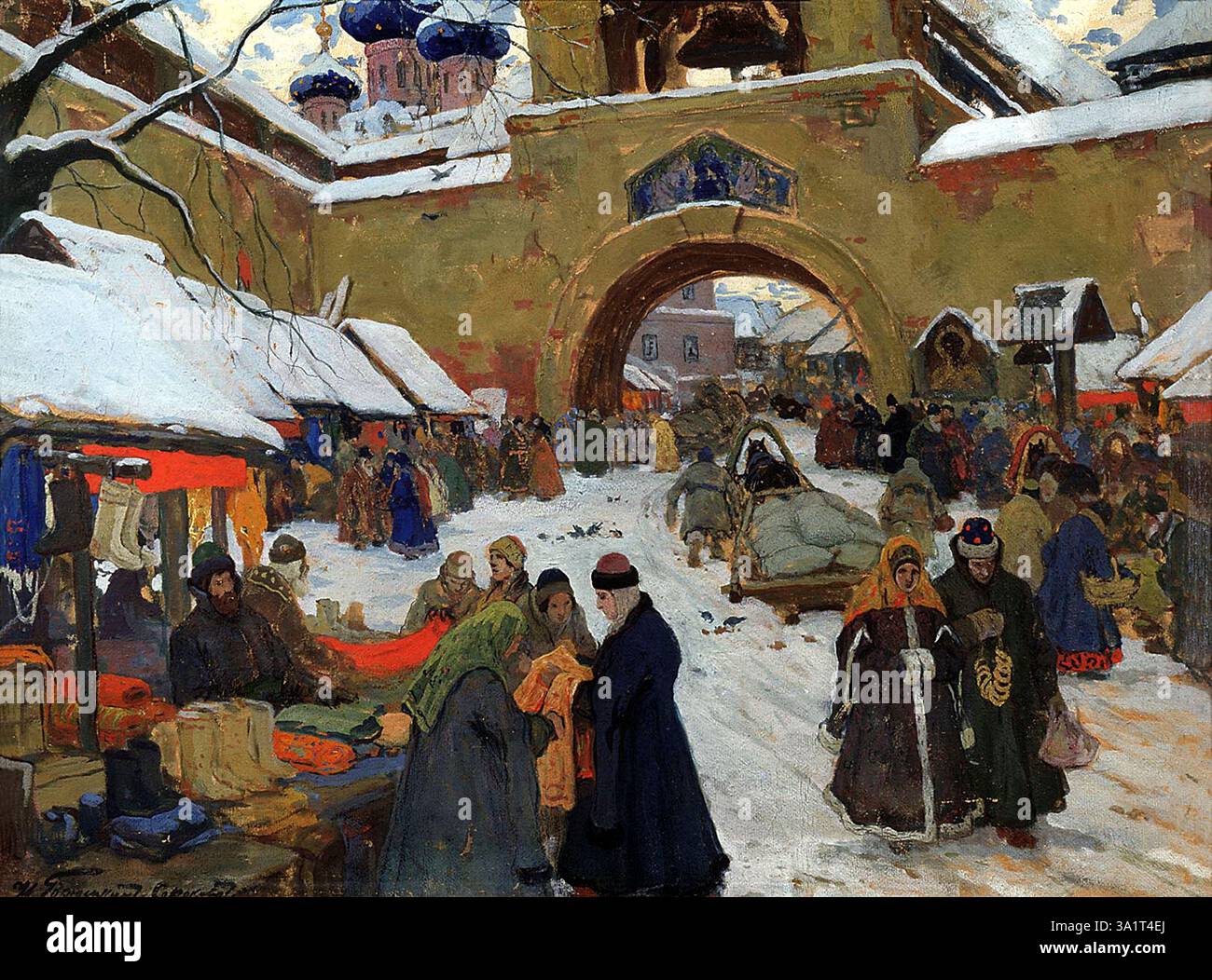 'Market Day in an Old Russian Town', 1910s. Found in the collection of ...