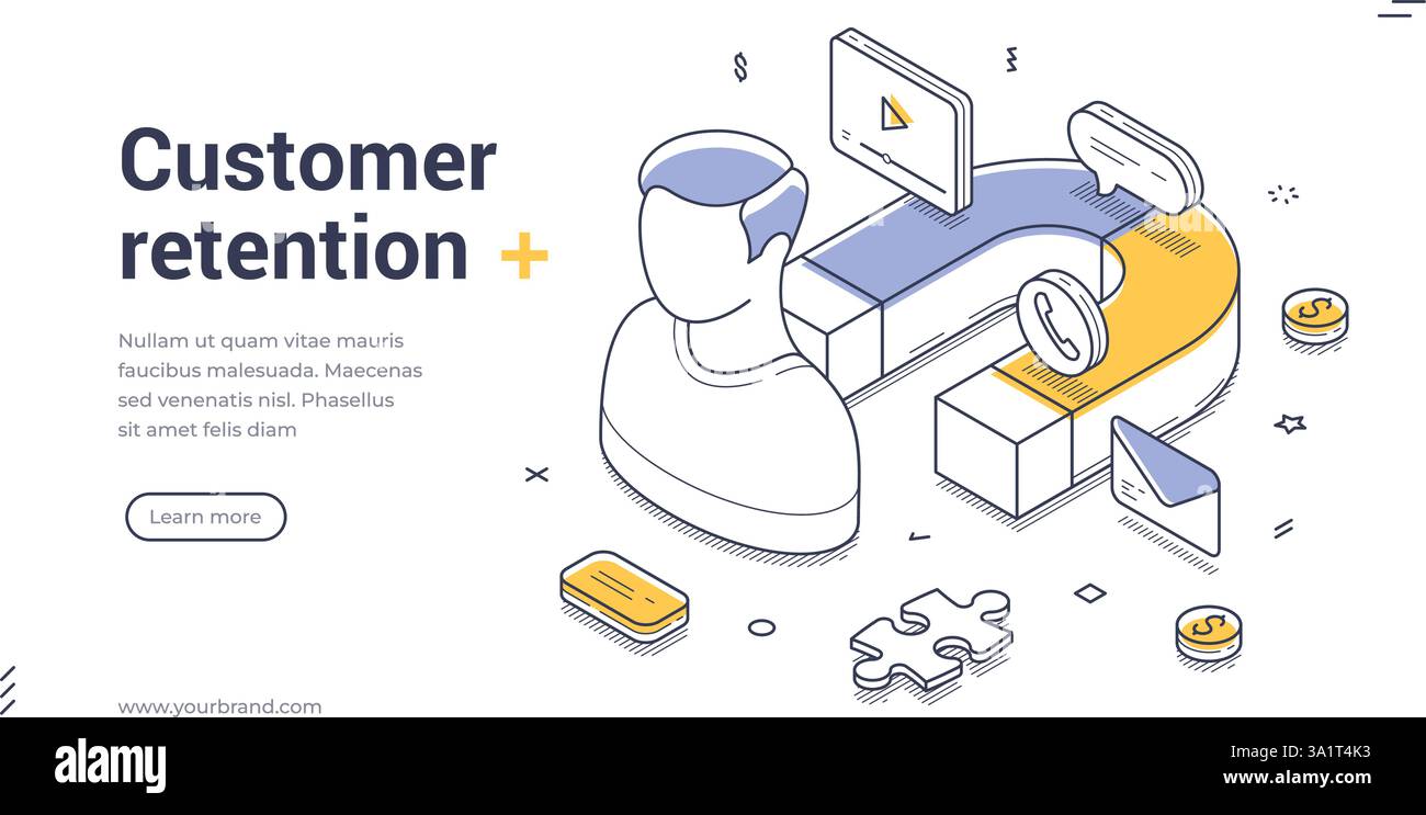 Web banner template designed for customer retention showcases an ...