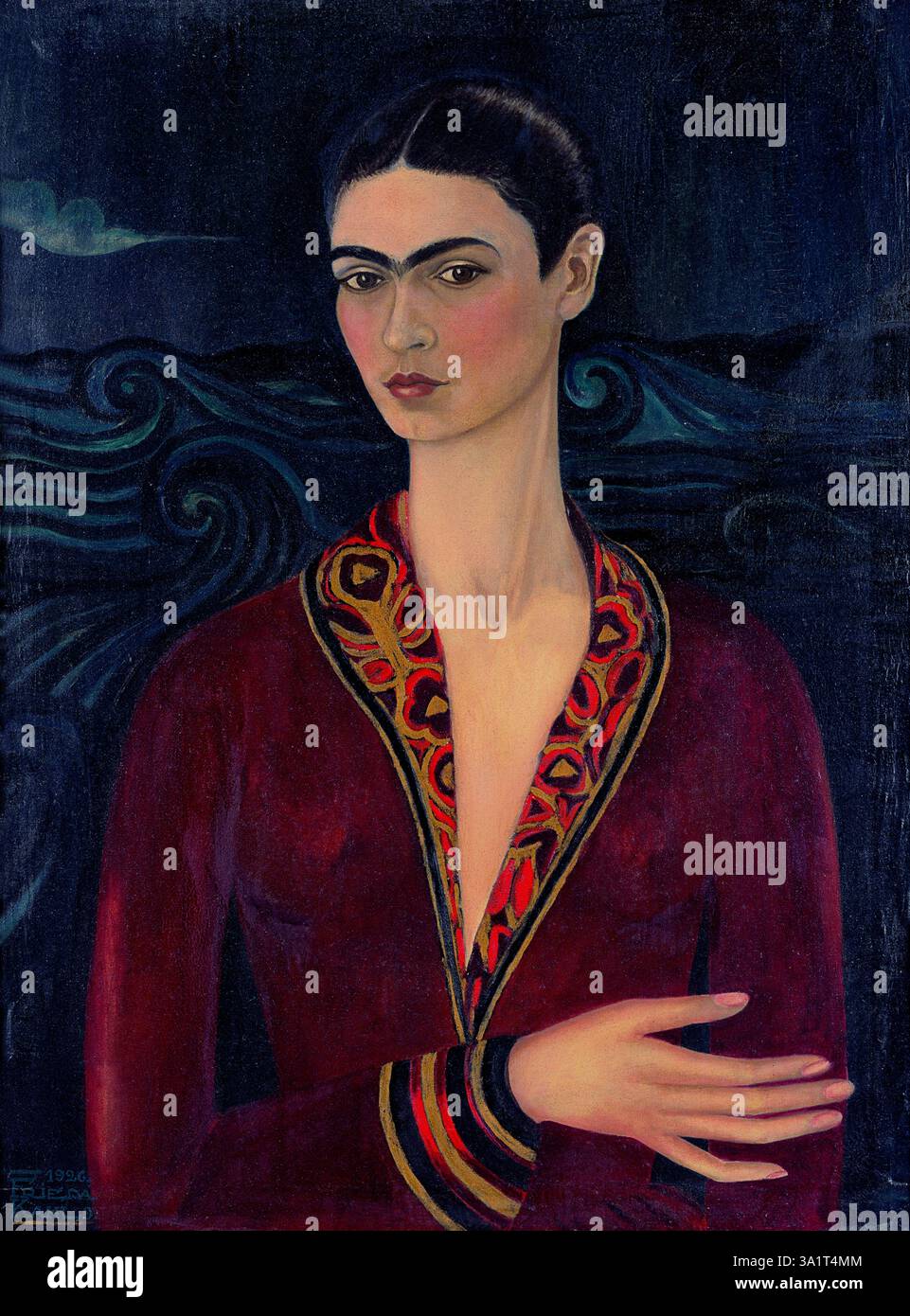 Self-Portrait with a Velvet Dress, 1926. Mexican painter Frida Kahlo ...