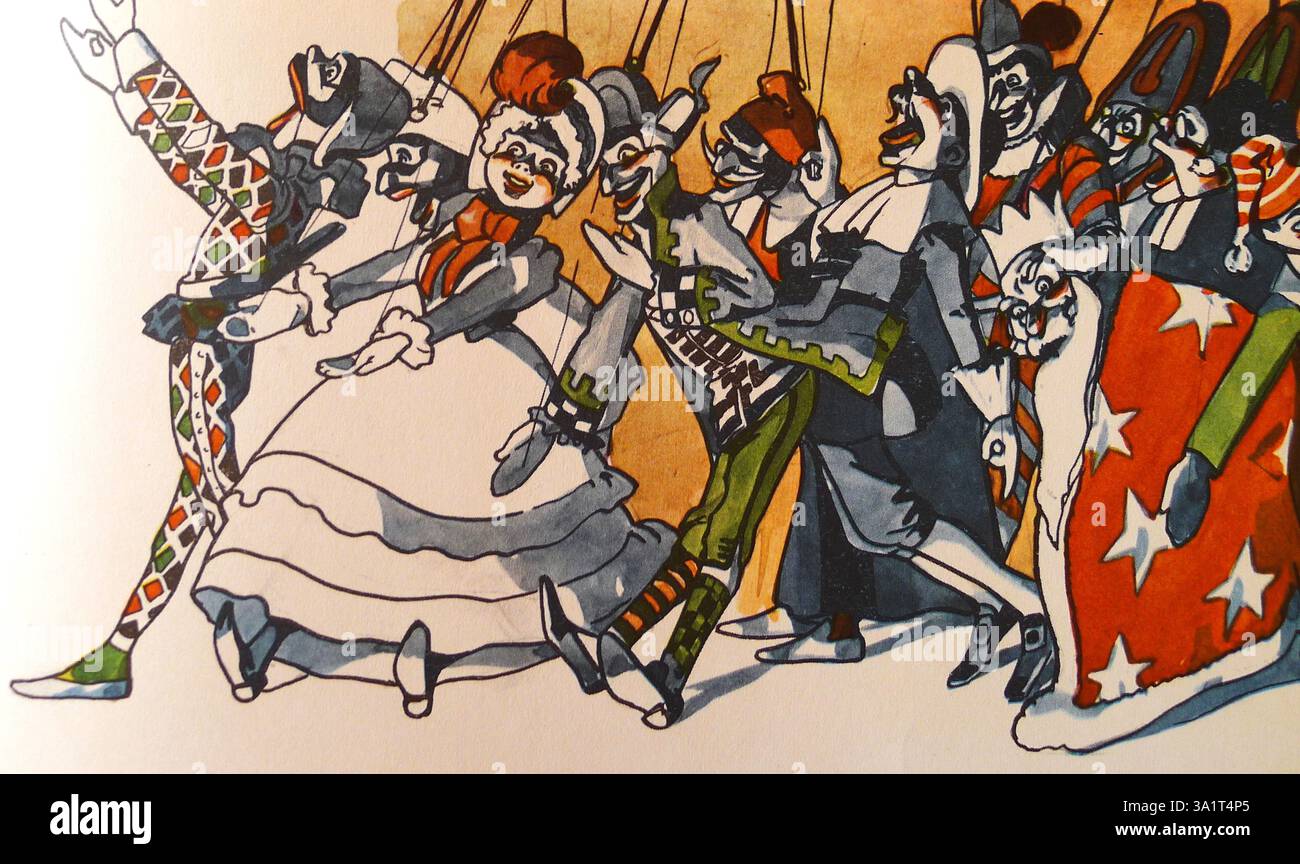 Puppets, 1911. Illustration from "The Adventures of Pinocchio" by Carlo ...