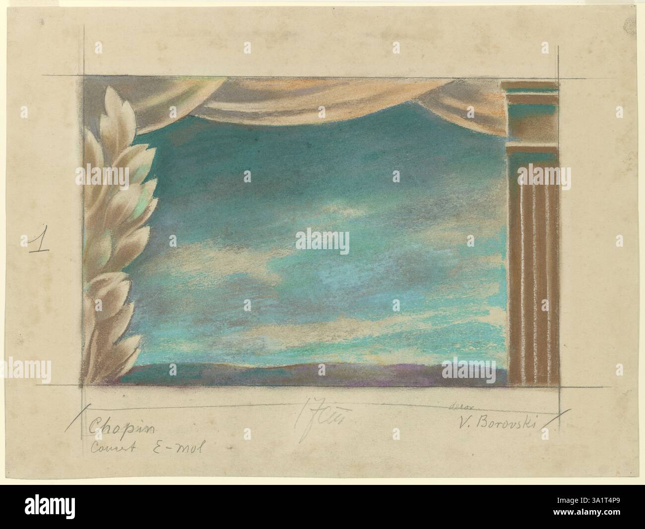 Set design for the "Chopin Concerto" ballet by Bronislava Nijinska ...