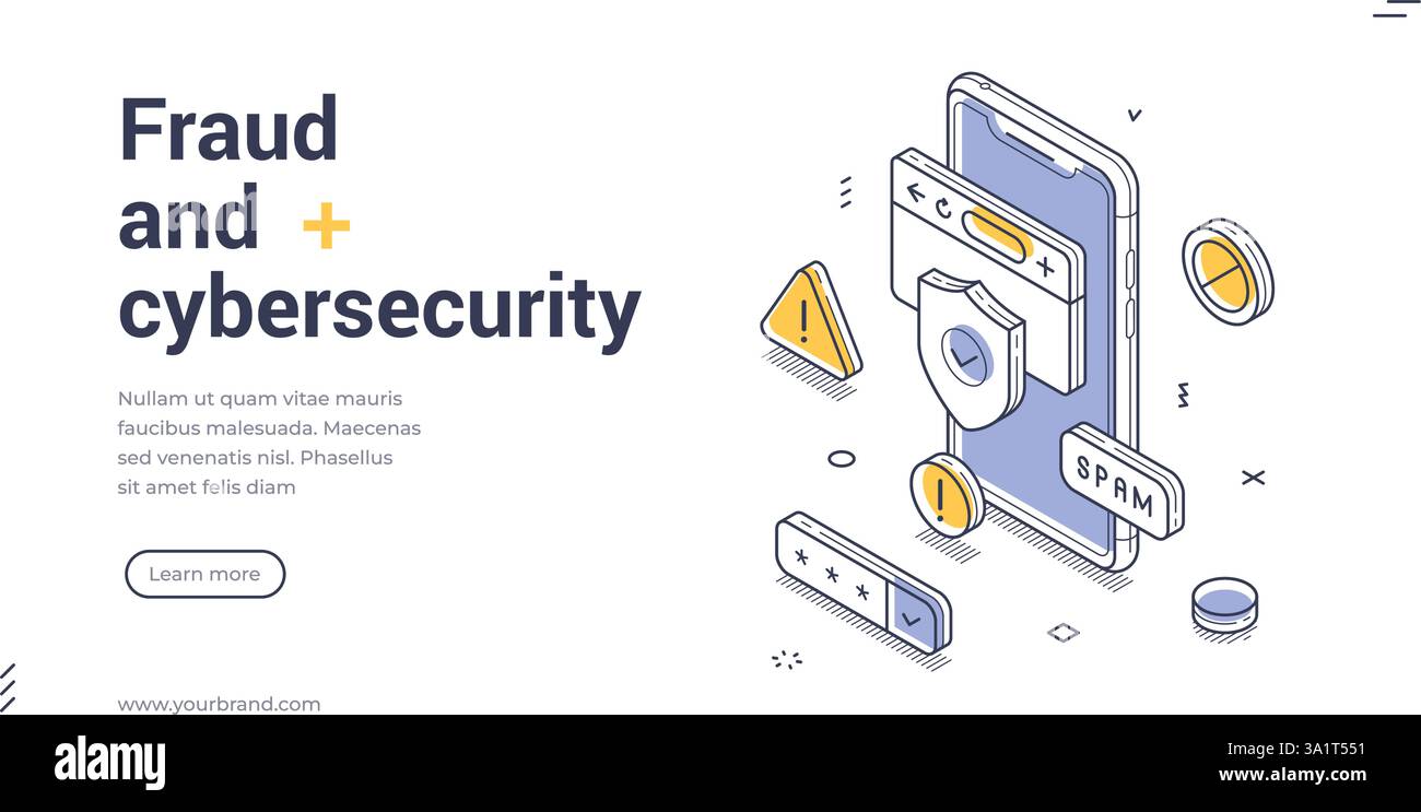 Web banner template focuses on fraud and cybersecurity, featuring an ...