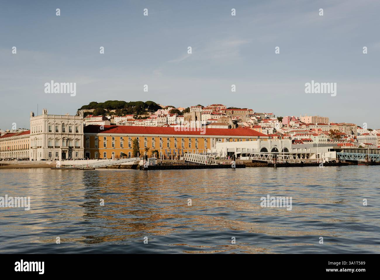 Lisbon’s Waterfront with Historic Architecture and Tagus River Stock ...