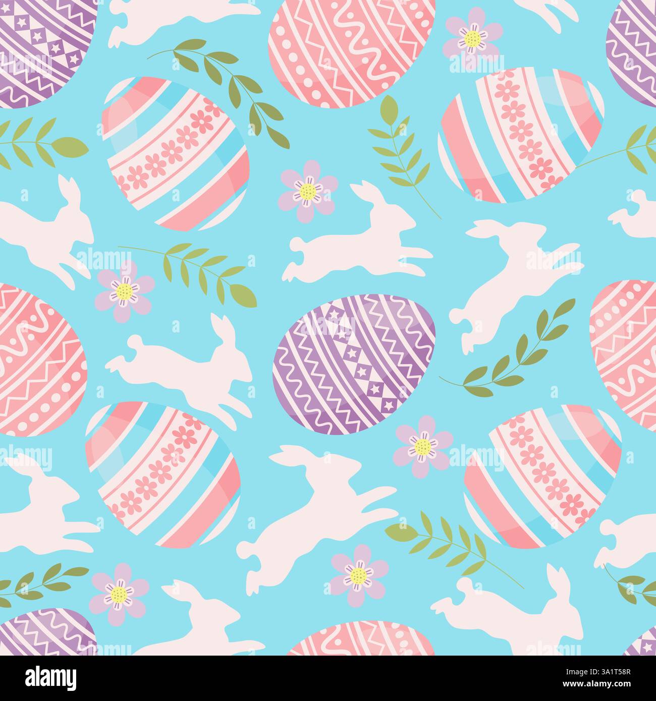 Easter Eggs and Bunny Seamless Pattern Background Stock Vector Image & Art - Alamy