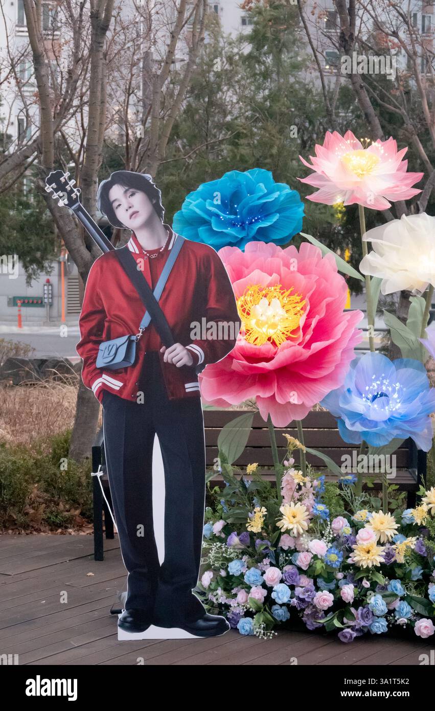 BTS Suga's birthday, Mar 9, 2025 : A special photo zone arranged by BTS ...