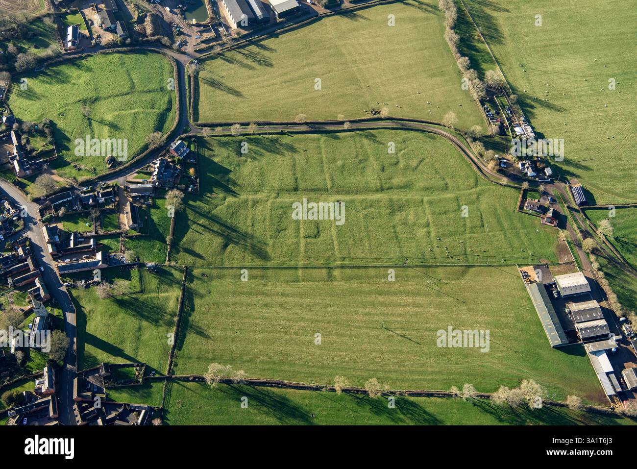 The earthwork remains of the shrunken medieval village of Theddingworth ...