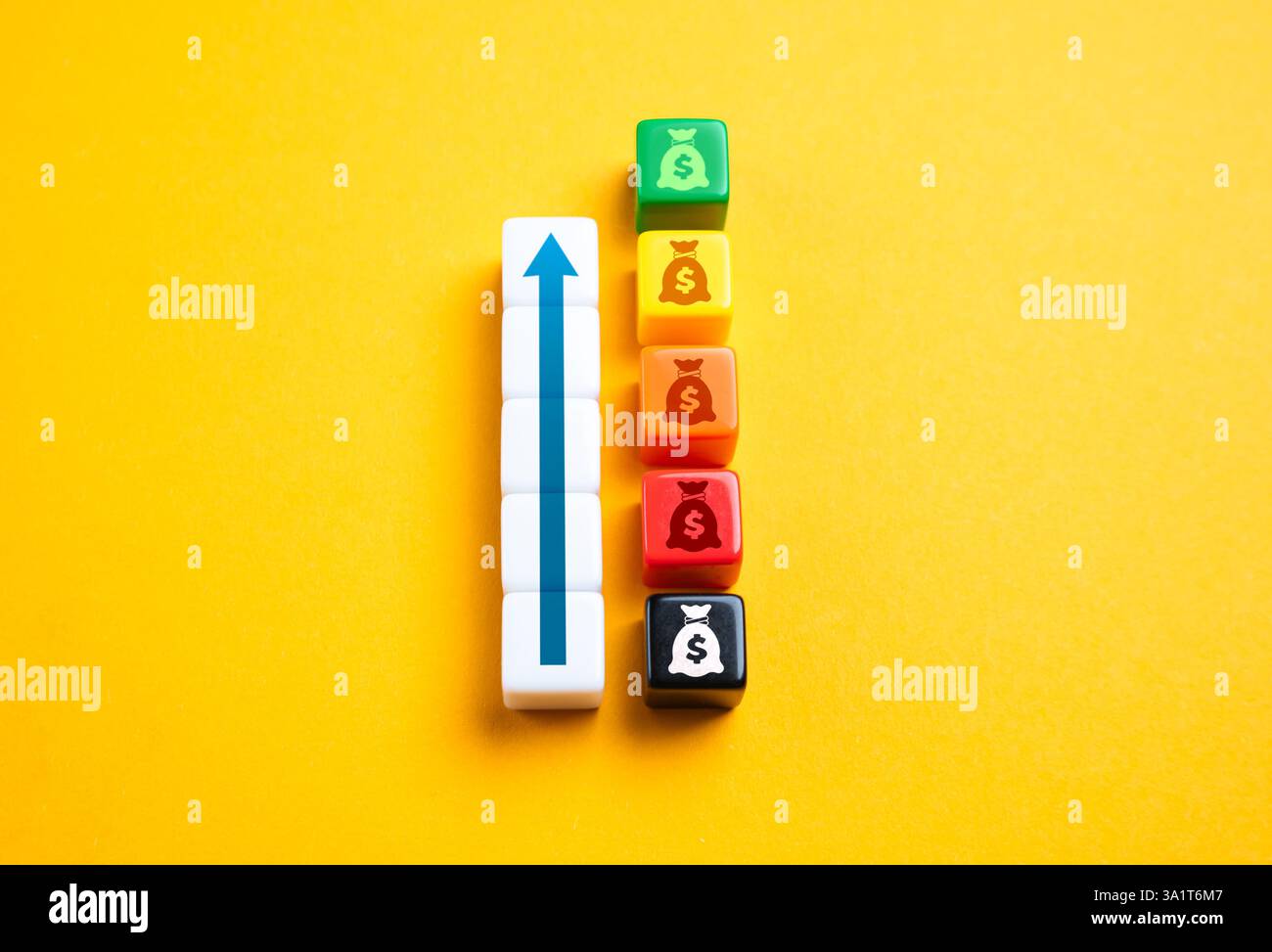 A scale showing the level of income and wealth. Investment success ...