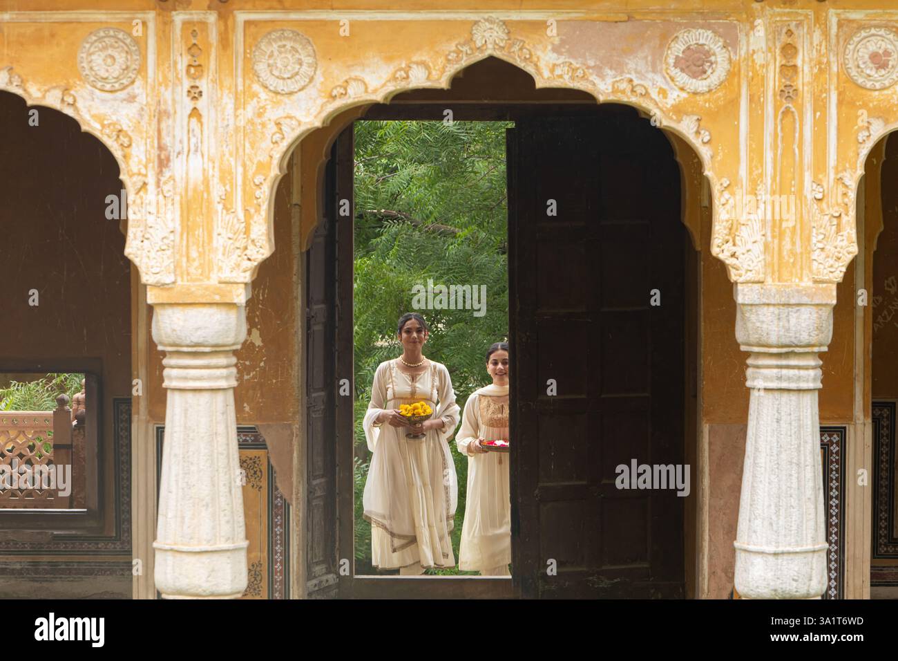 Jaipur, Rajasthan, India - 8-17-2022: Two beautiful girls models posing ...