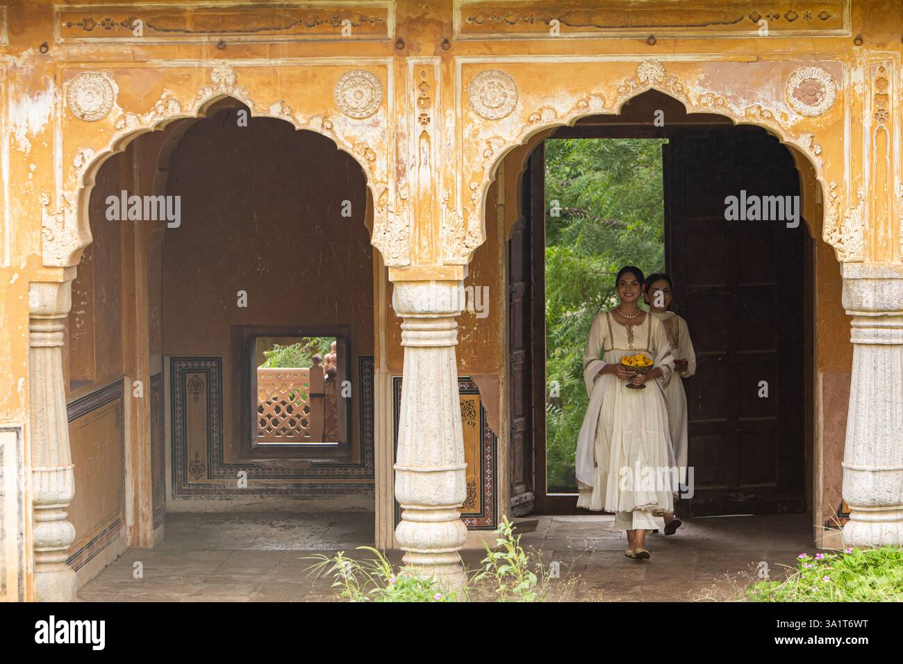 Jaipur, Rajasthan, India - 8-17-2022: Two beautiful girls models posing ...