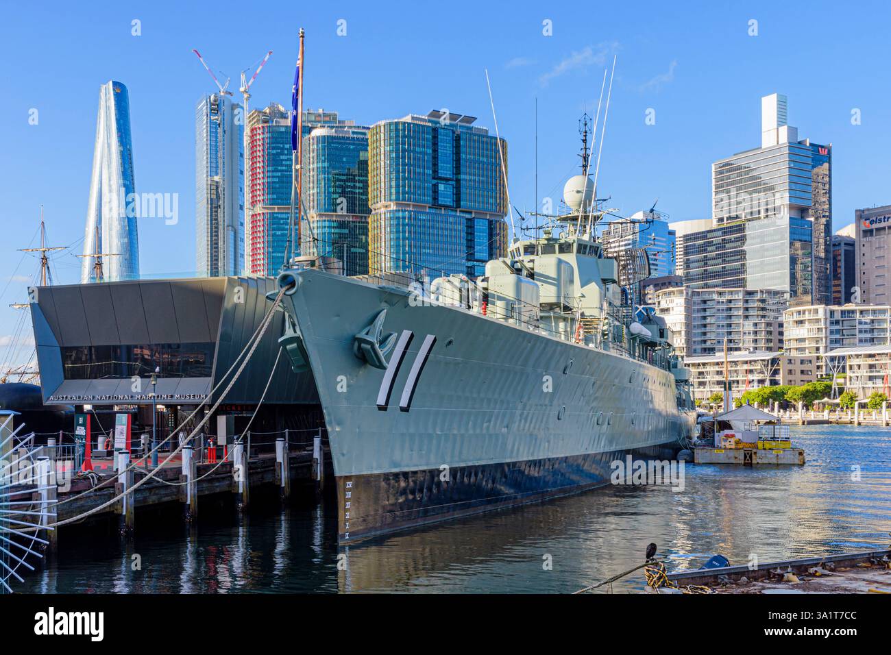 The Daring Class Destroyer, HMAS Vampire, moored at The Australian ...