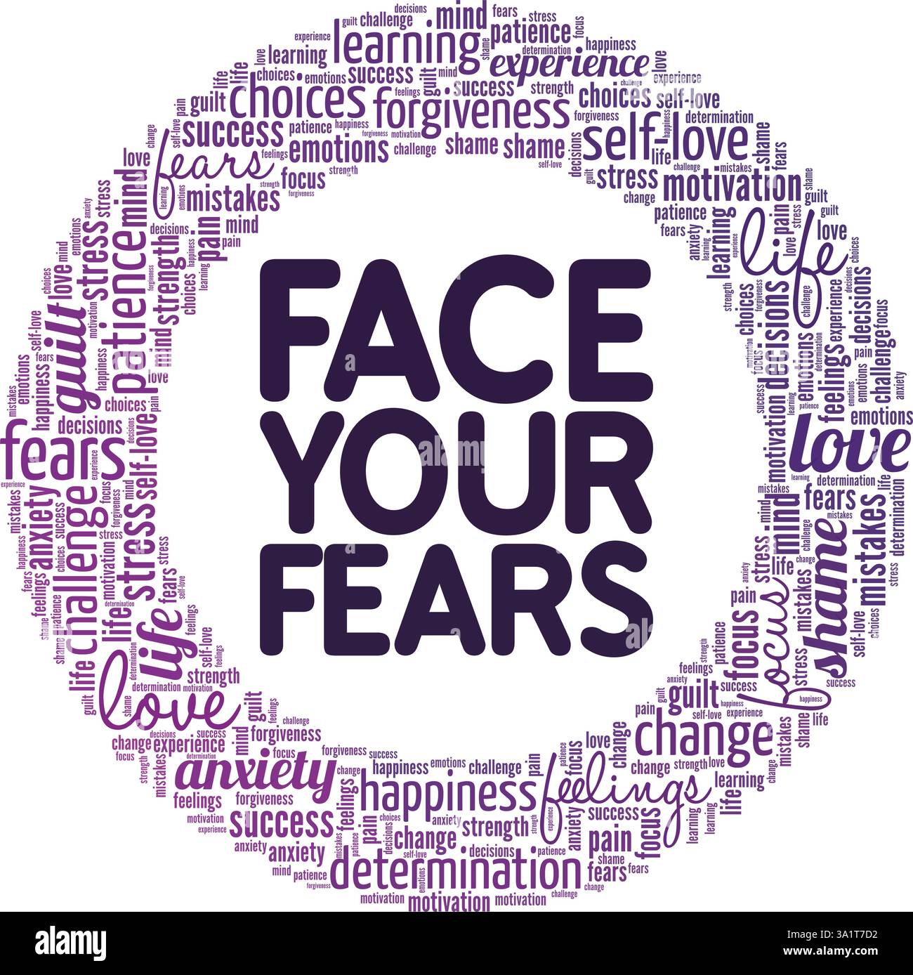 Face Your Fears word cloud conceptual design isolated on white ...