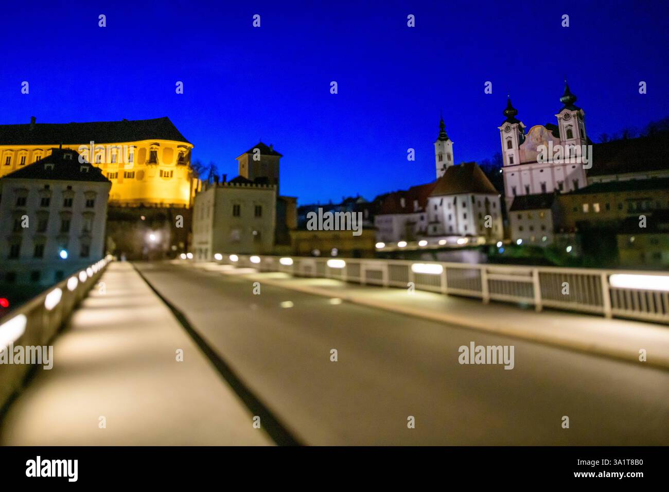 steyr, austria, 09 march 2025, old town of steyr in the evening ...