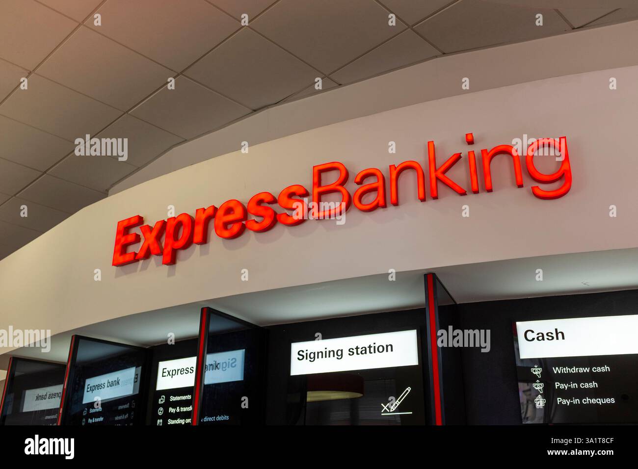 Typical inside of HSBC Bank branch, UK Stock Photo - Alamy