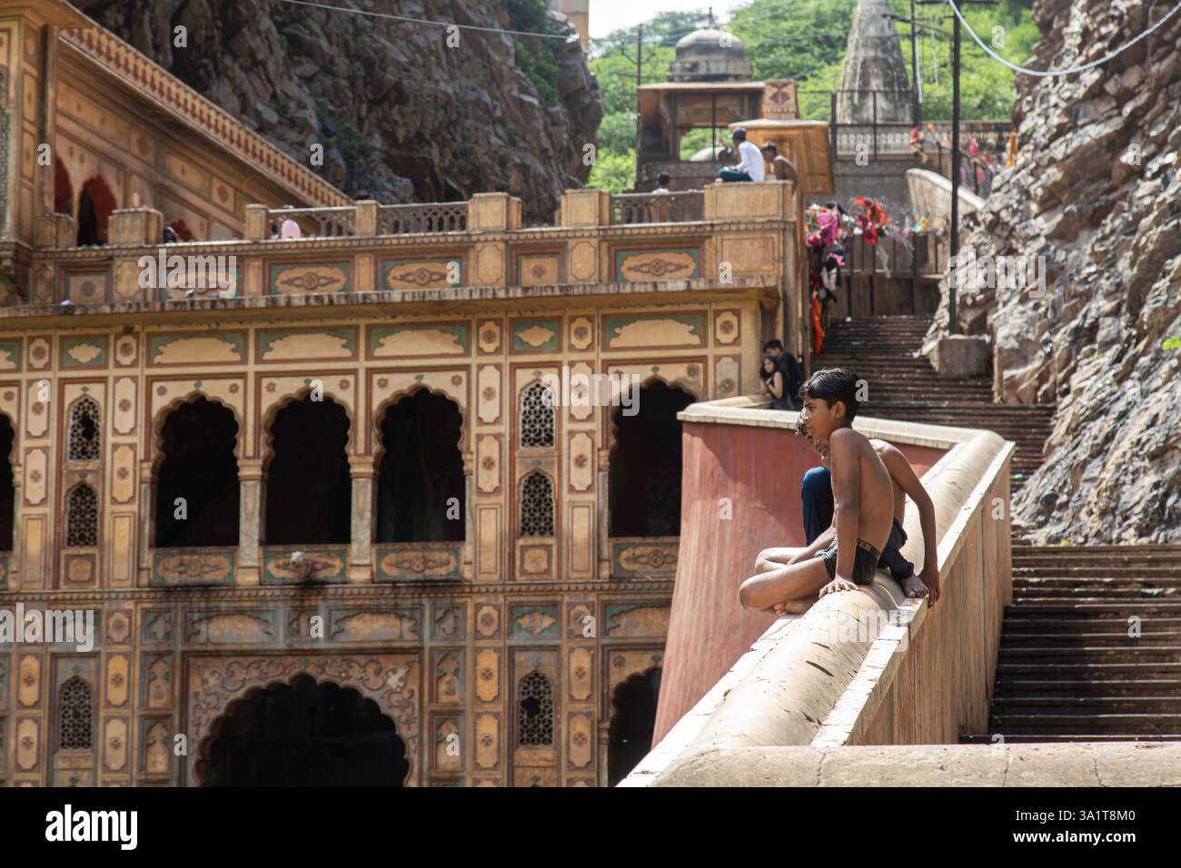 Jaipur, Rajasthan, India - 8-17-2022: Galta Ji Monkey Temple, few ...